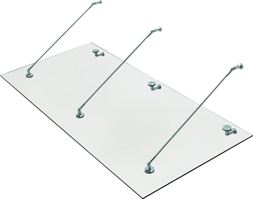 HOMCOM Skleněný přístřešek nad dveřmi, tvrzené sklo (ESG), nerezová ocel, průhledné sklo 200x90cm | Aosom