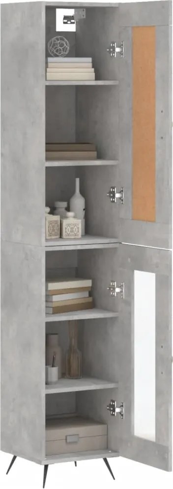 Skříň highboard betonově šedá 34,5x34x180 cm kompozitní dřevo 3200365