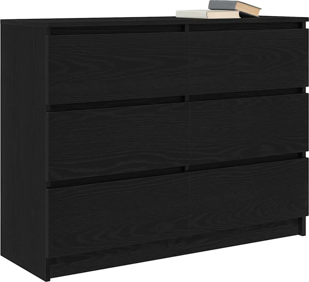 Příborník Černý dub 100x35x76 cm Dřevěná konstrukce 3328499