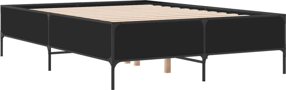 Rám postele černý 120 x 190 cm kompozitní dřevo a kov 3279817