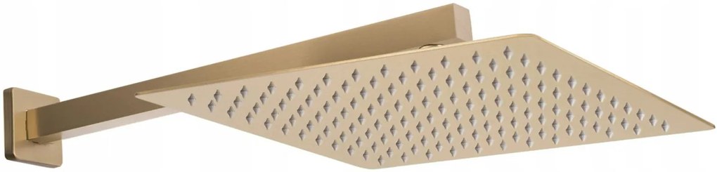 Rea Fenix Davis, podomítkový sprchový set + box s dešťovou a ruční sprchou, zlatá matná, REA-P6358
