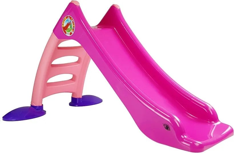 Dorex Dětská zahradní skluzavka s 3stupňovým žebříkem růžová 130 cm