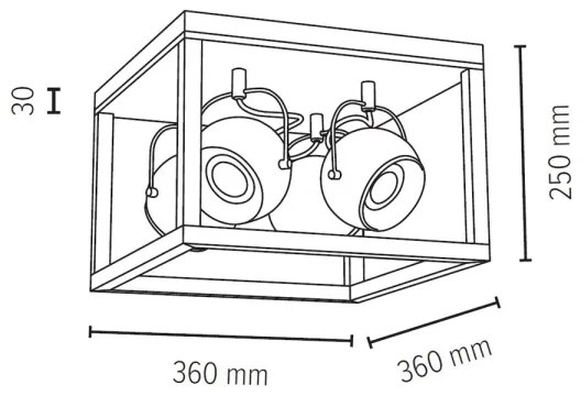 Spot-Light 5224474 - LED Stropní svítidlo ROY 4xGU10/5W/230V matný dub