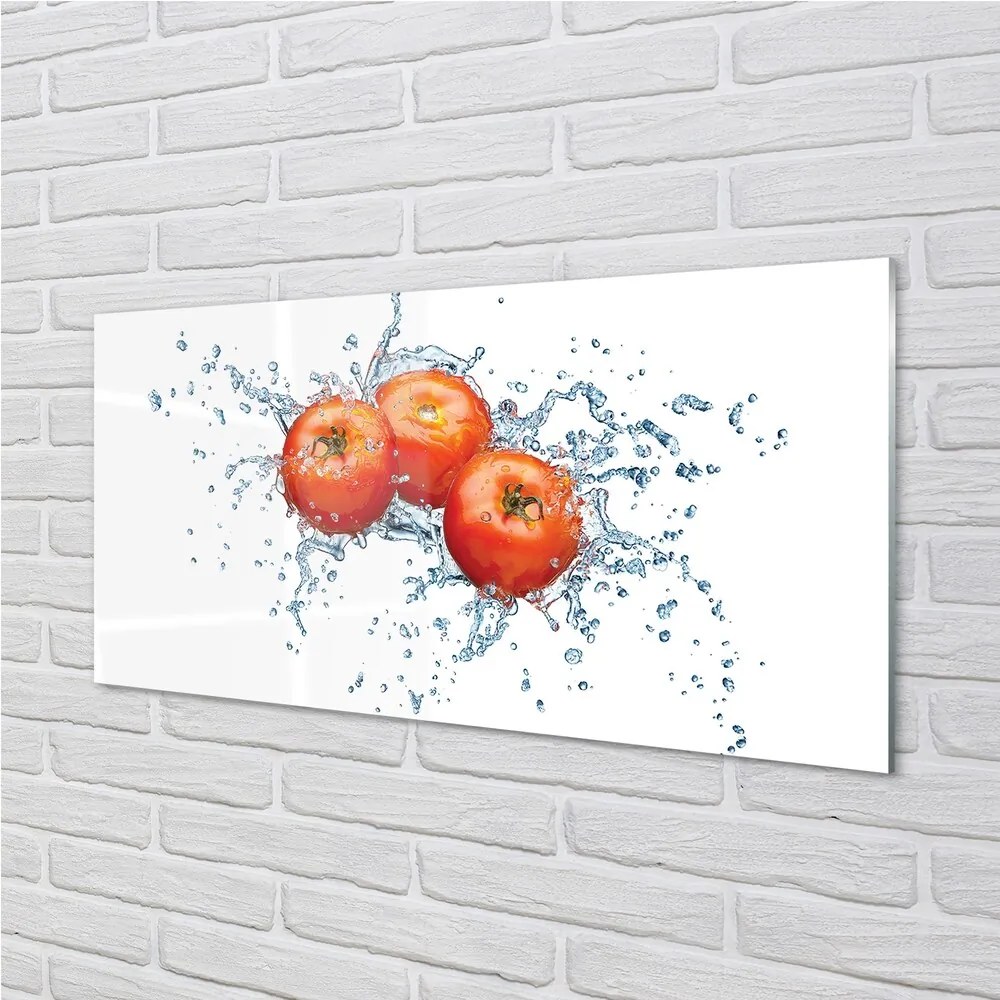 Obraz na skle rajčata voda 120x60 cm