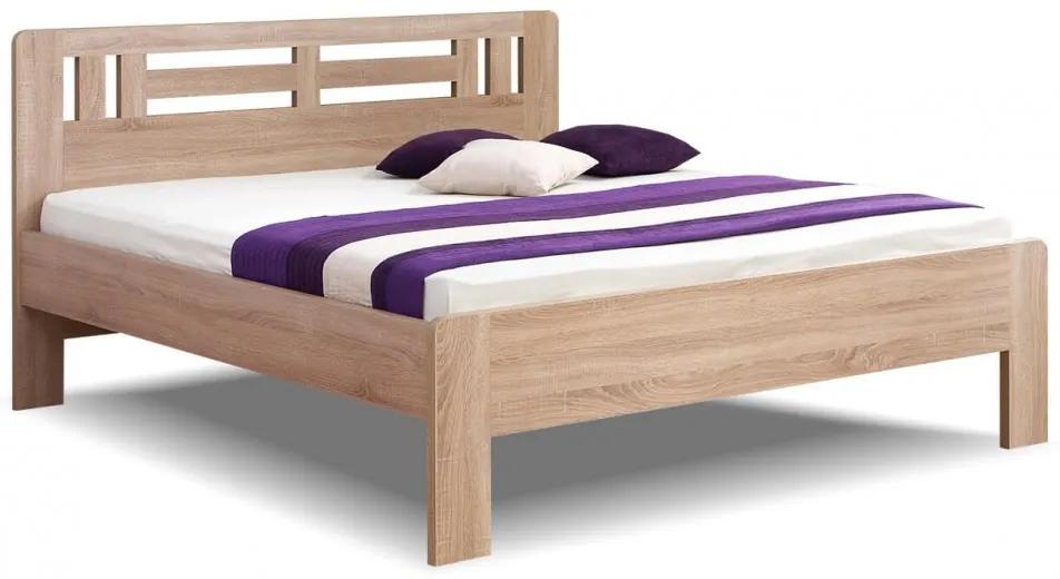 Manželská postel dvoulůžko Ella Moon-oblá, lamino, 160x200, 180x200 cm BMB, Bříza