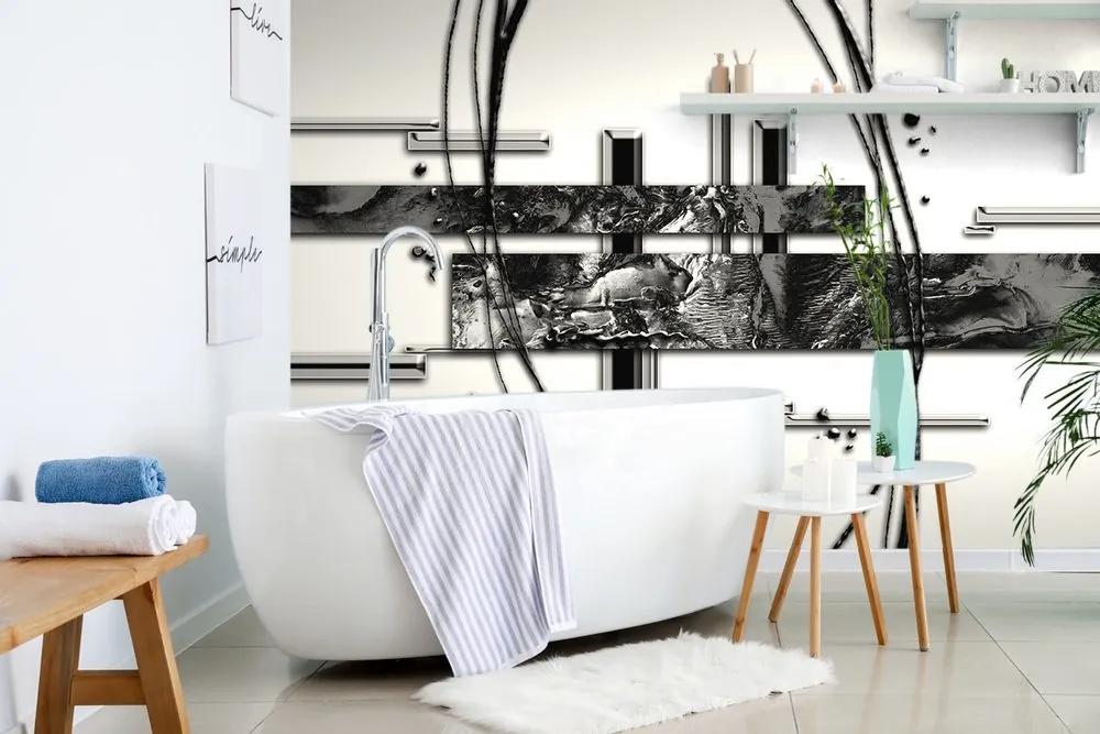 Samolepící tapeta černobílá luxusní abstrakce - 150x100 cm