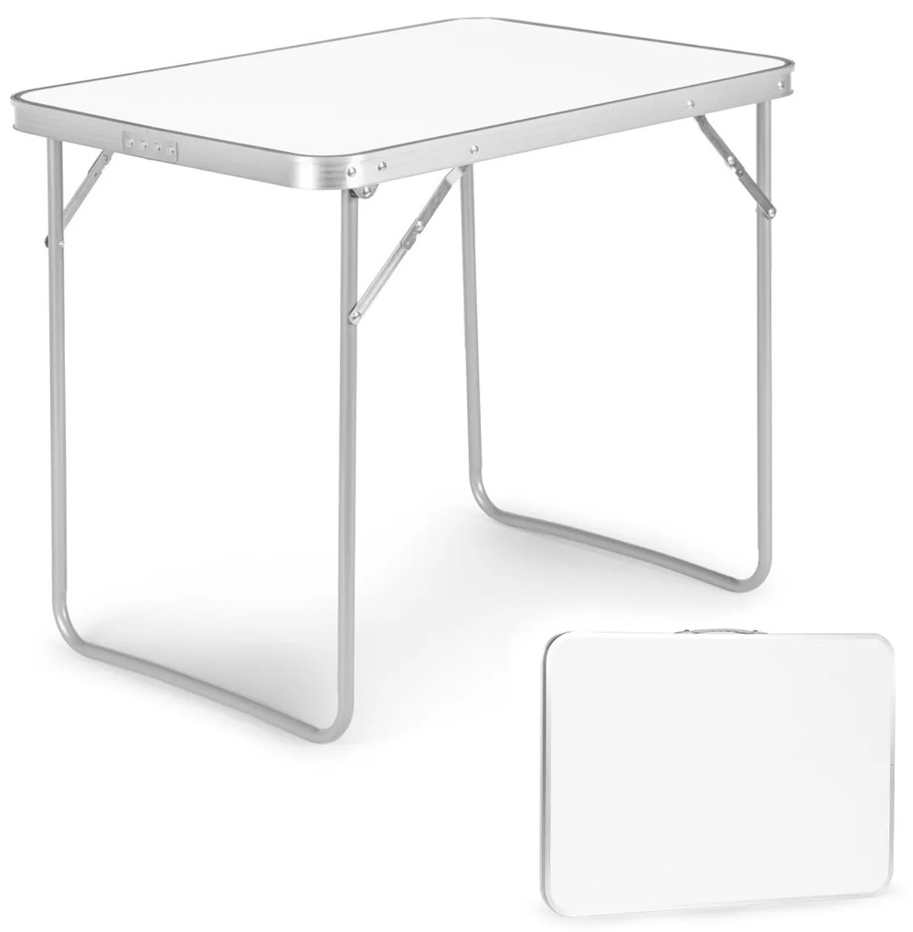 Skládací turistický stůl Veloca 80x60 cm bílý