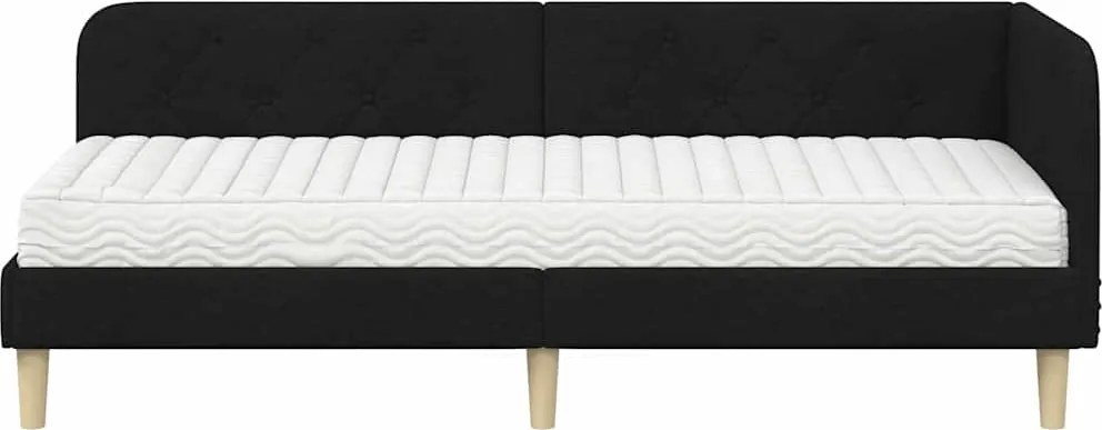 Rohový rám postele Černý 80 x 200 cm textil 3394103