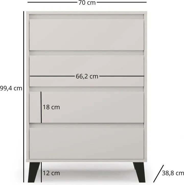 Komoda Borg 4s/70 kašmír