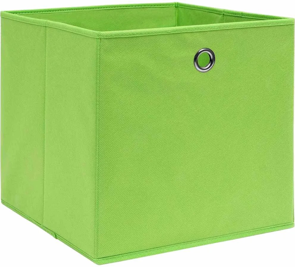 Úložné boxy 4 ks zelené 32 x 32 x 32 cm textil 288369