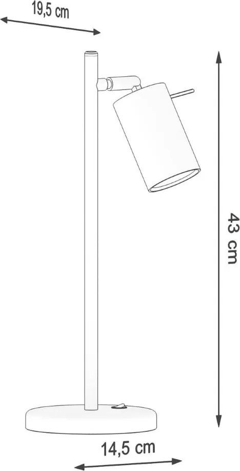 Černá kovová stolní lampa (výška 43 cm) Etna – Sollux
