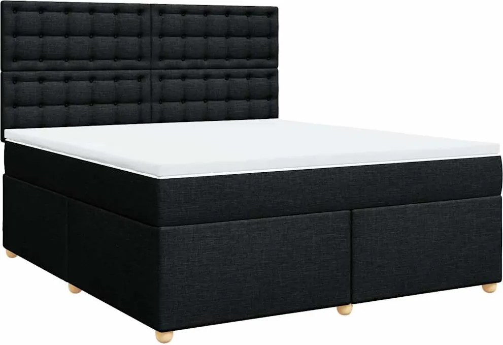 Box spring postel s matrací černá 180x200 cm textil 3293675