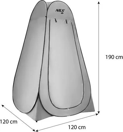 NC1706 ŠEDÁ SKLÁDACÍ PŘEVLÉKACÍ/SPRCHOVACÍ KABINA NILS CAMP