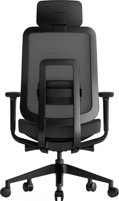 Office Pro Kancelářská ergonomická židle K42  SP – síť/ čalouněná, černá