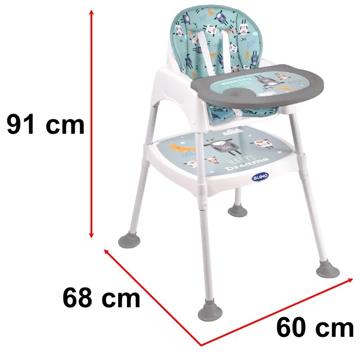IK Dětská jídelní židlička 3v1 - ovečky