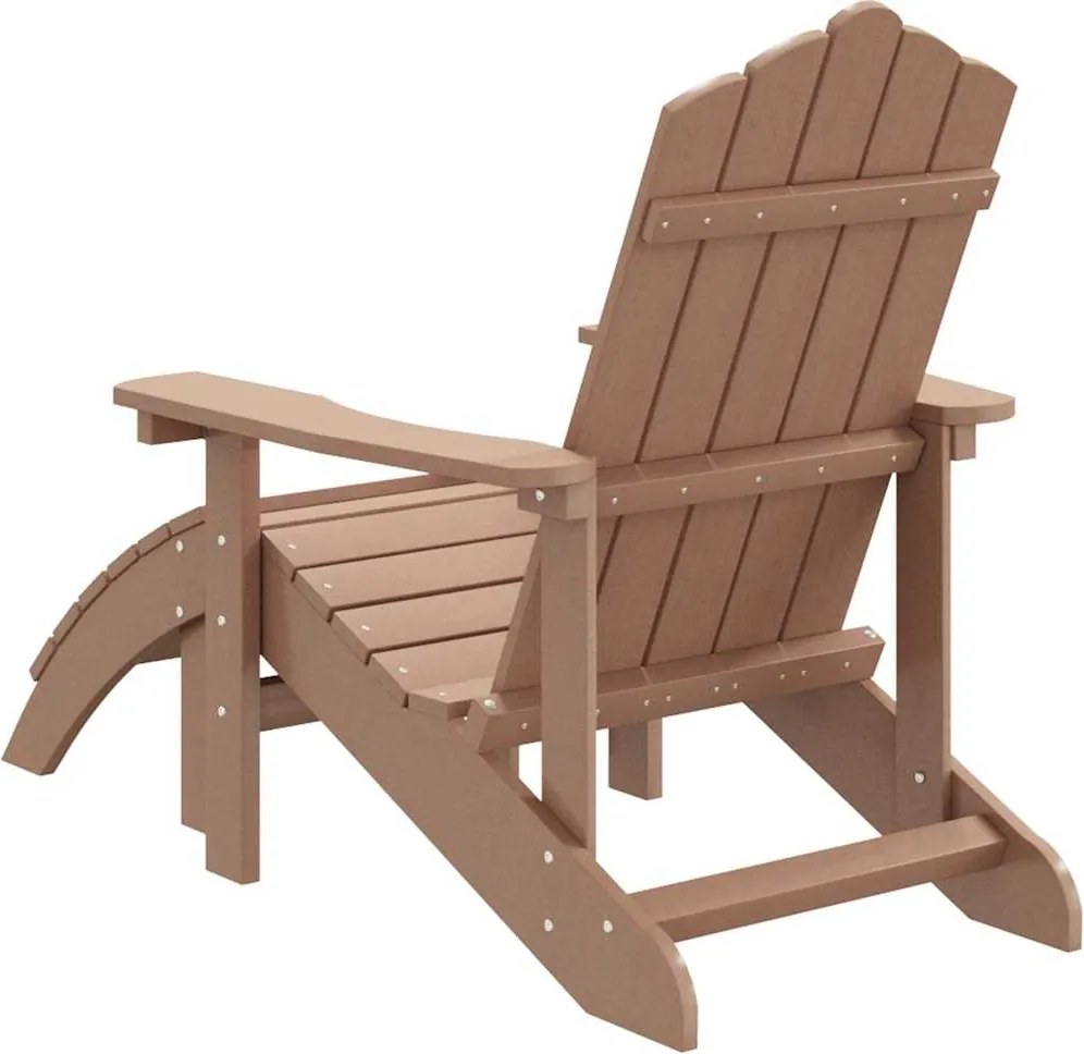 Zahradní křeslo Adirondack s podnožkou HDPE hnědé 318647
