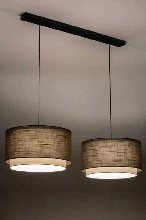 Závěsné designové svítidlo nad stůl Napolitana Taupe and Black