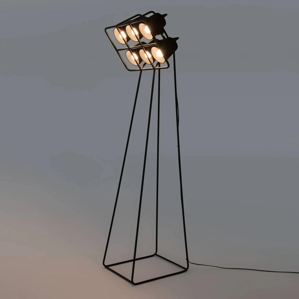 Stojací lampa Multilamp, šest zdrojů, černá