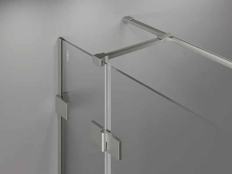Mexen Lunar T, výklopný sprchový kout pravý 130 x 70 cm, 8mm čiré sklo, ocelový profil, 834T-130-070-97-00-P
