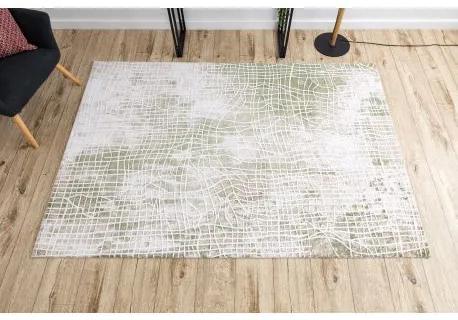 koberec AKRYL USKUP 9483 slonová kost / zelená velikost 100x200 cm | krásné koberce cz