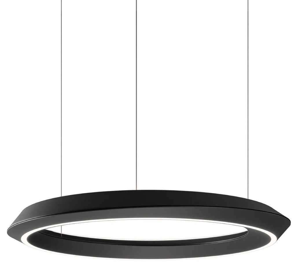 Lodes Tidal, kulaté závěsné svítidlo LED 33W 2700K, matná černá/bílá, průměr 60cm, TRIAC