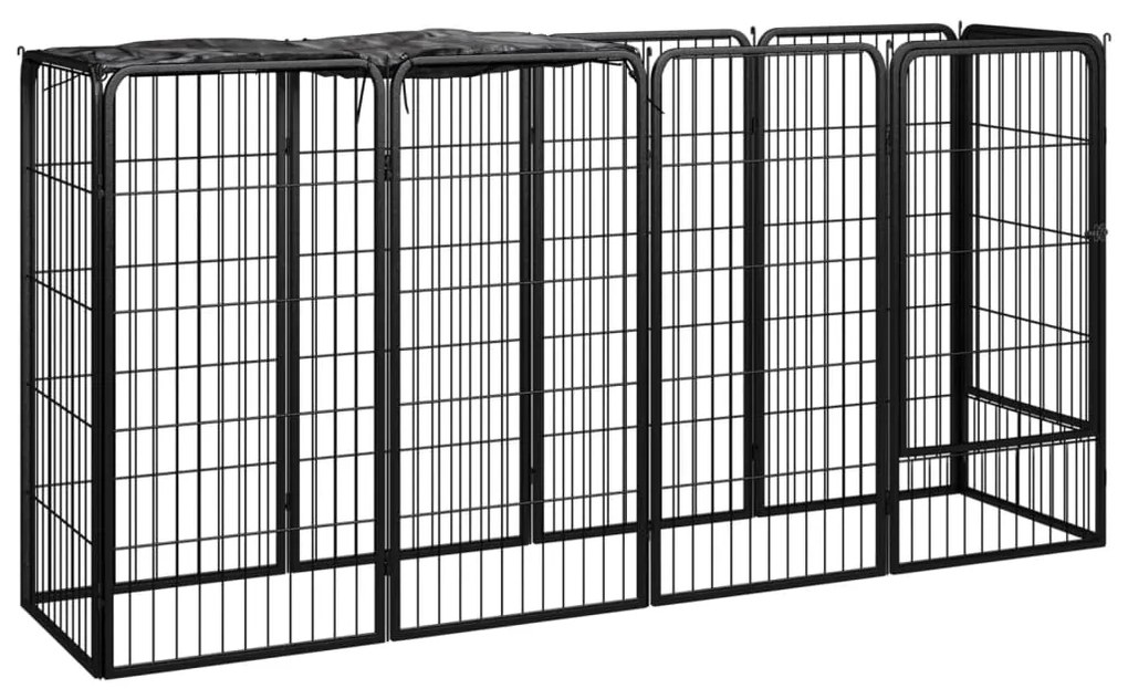 10panelová ohrádka pro psy černá 50 x 100 cm práškovaná ocel