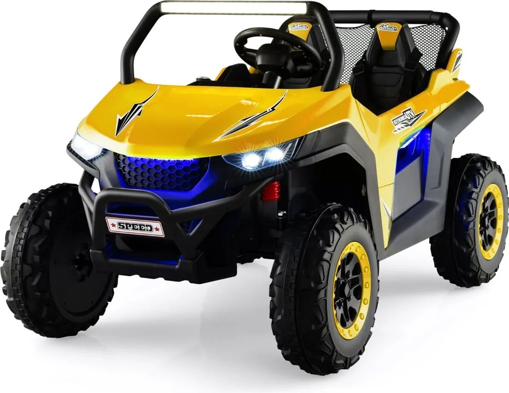 Costway 2místné 12V dětské auto s hudbou a světlomety 118 x 74 x