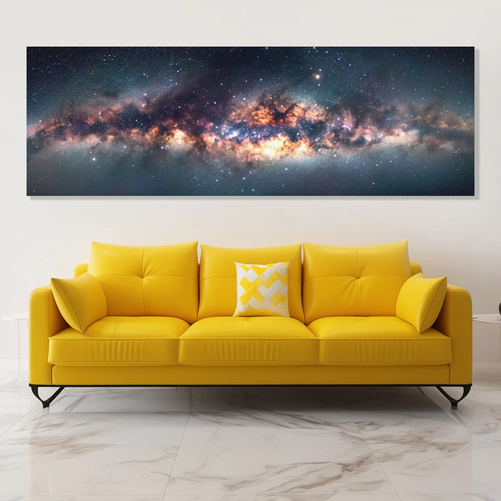 Obraz na plátně - Galaxie Mléčná dráha FeelHappy.cz Velikost obrazu: 180 x 60 cm