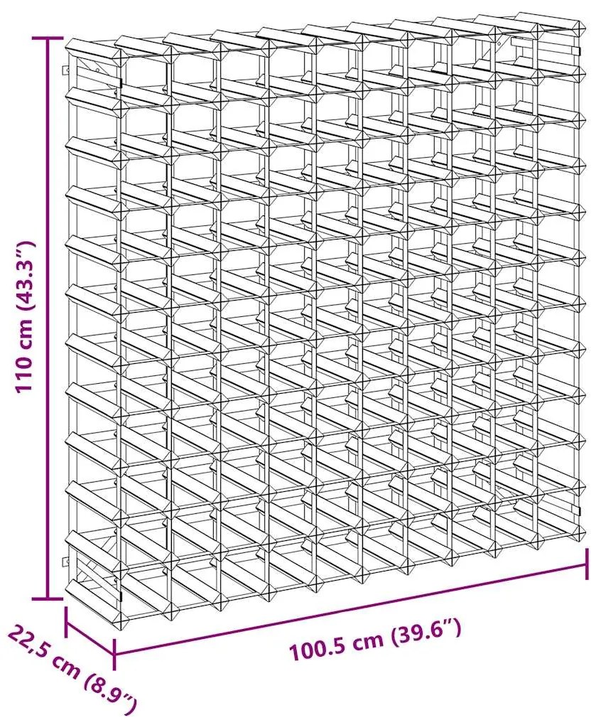 vidaXL Marketos Stojan na víno na 120 lahví masivní borové dřevo