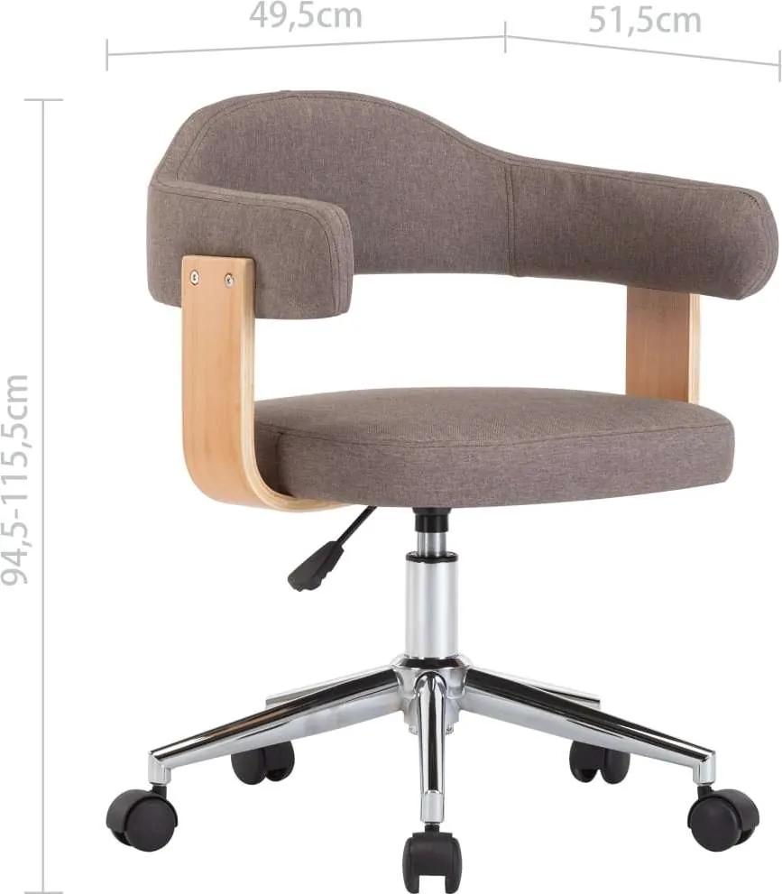 vidaXL Otočná jídelní židle ohýbané dřevo a umělá kůže [287420] Barva: Bílá