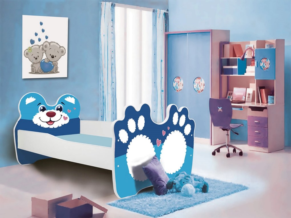 ADRK Furniture Postel s matrací BEAR BLUE 140x70