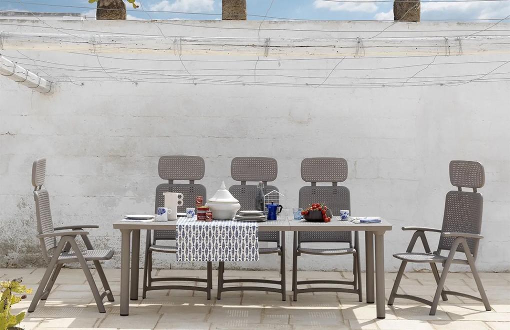 Nardi Antracitově šedý plastový rozkládací zahradní stůl Libeccio 160/220 x 100 cm