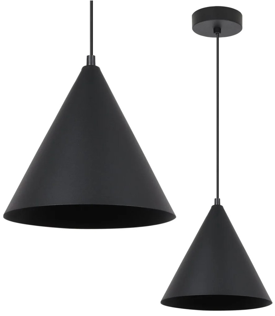 Závěsné svítidlo Soho, 1x černé kovové stínítko, (fi 25cm)