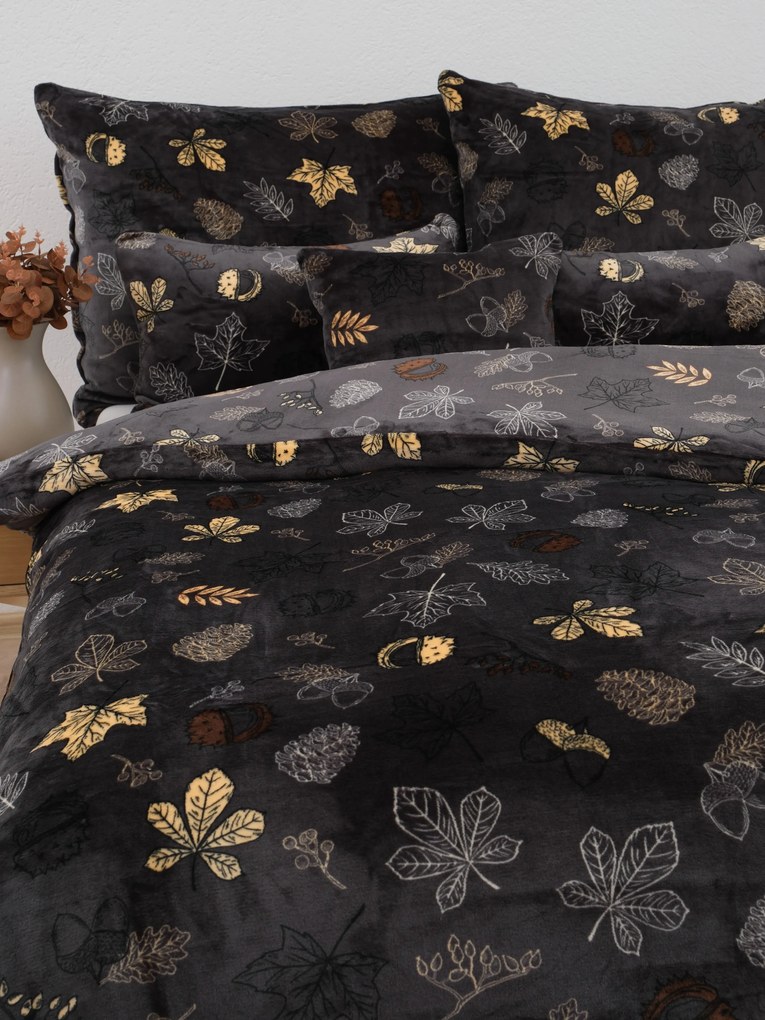 MK Lůžkoviny Prodloužené mikroplyšové povlečení Exclusive - Podzimní elegance 140 × 220 cm, 70 x 90 cm
