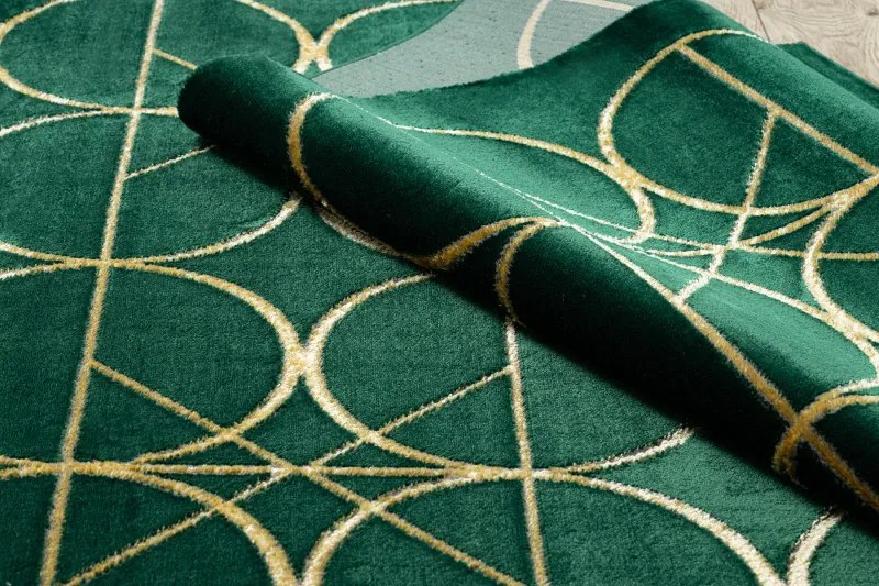 Dywany Łuszczów, Kusový koberec Emerald 1010 green and gold, 140x190, zelená, kancelář