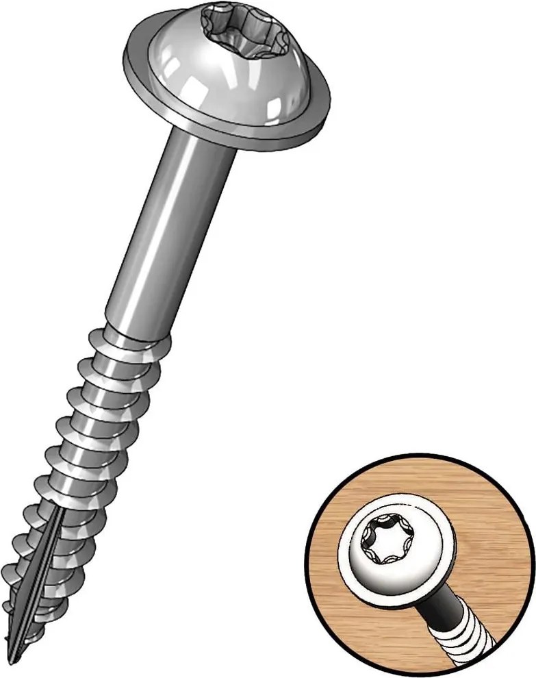 Milescraft PocketScrews – pozinkované samořezné vruty pro kapsové spoje Délka: 32 mm, závit: jemný (fine), Obsah balení: 1000 ks