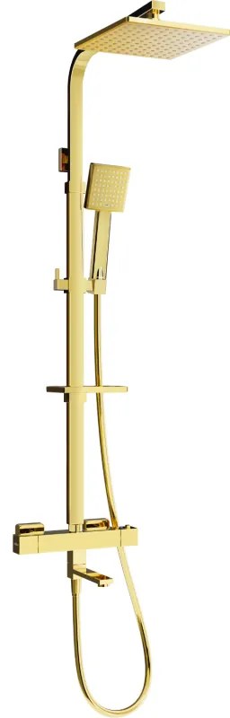 Mexen CQ45 vana-sprchový set s dešťovou sprchou a termostatickou baterií, zlatý - 779104595-50