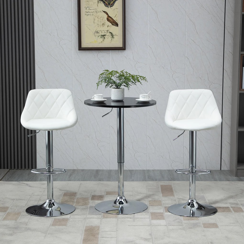 HOMCOM Kulatý barový stůl výškově nastavitelný otočný ocelový černý Ø61x70-97cm | Aosom