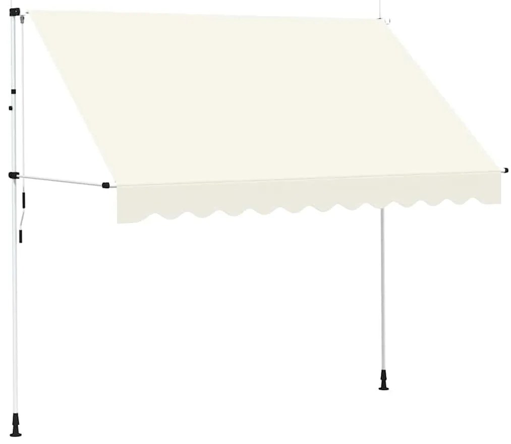 Ručně zatahovací markýza 300 cm krémová 143696