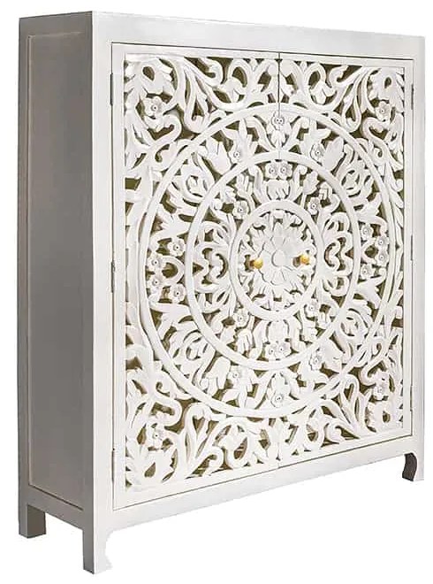 Massive home | Vysoká komoda MARRAKESCH 140cm bílé mangové dřevo