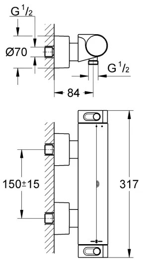GROHE 34169001 - Termostatická sprchová baterie GROHTHERM 2000 DN 15 chrom