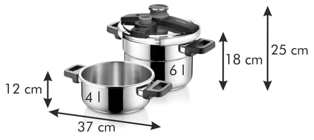TESCOMA Tlakový hrnec ULTIMA DUO 4,0 a 6,0 l