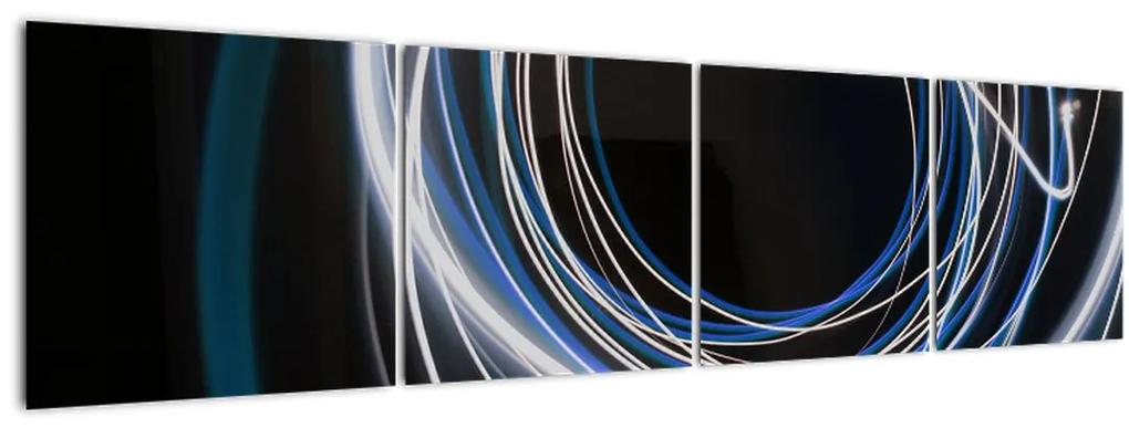 Obraz modrých linek (160x40 cm), 40 dalších rozměrů