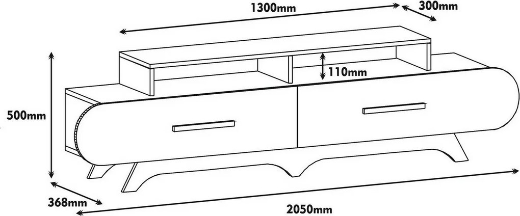 Televizní stolek Flora White and Walnut