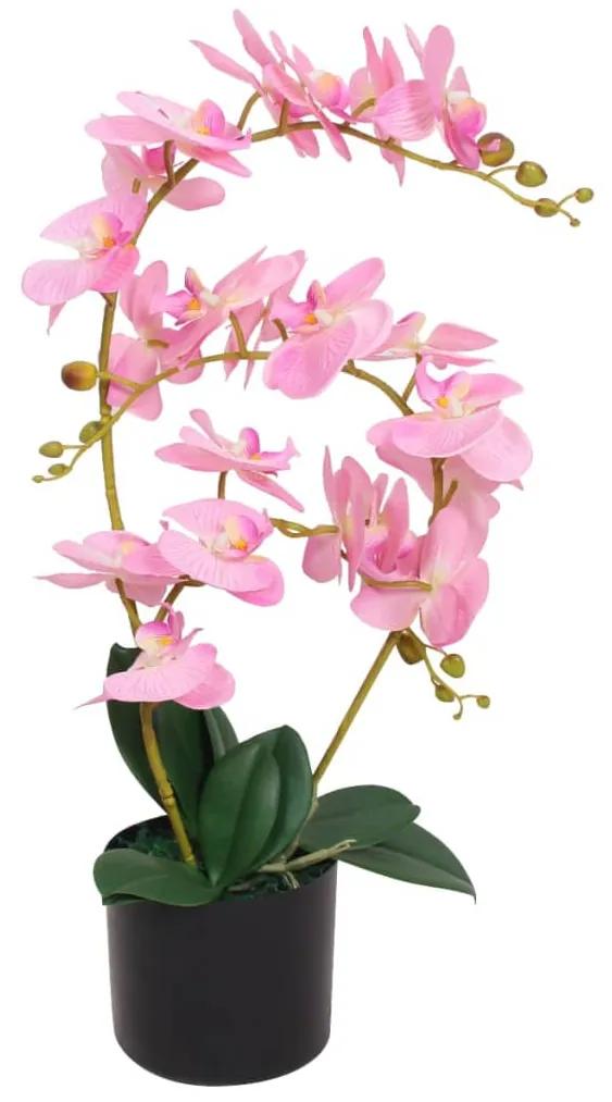 244424 vidaXL Umělá rostlina orchidej s květináčem 65 cm růžová