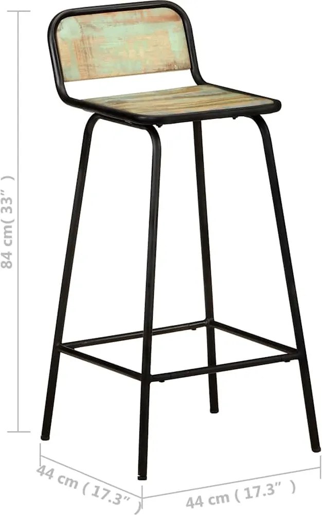 Barové židle 2 ks masivní recyklované dřevo 321954