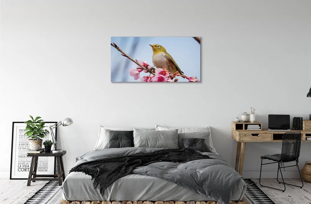Obrazy na plátně Pták na větvi 140x70 cm
