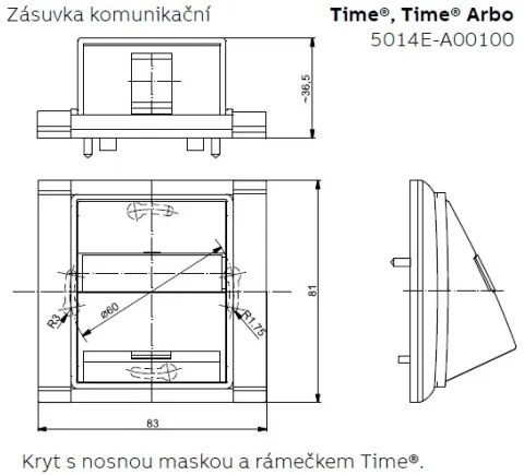 ABB Element,Time kryt datové zásuvky bílá/ledová bílá 5014E-A00100 01