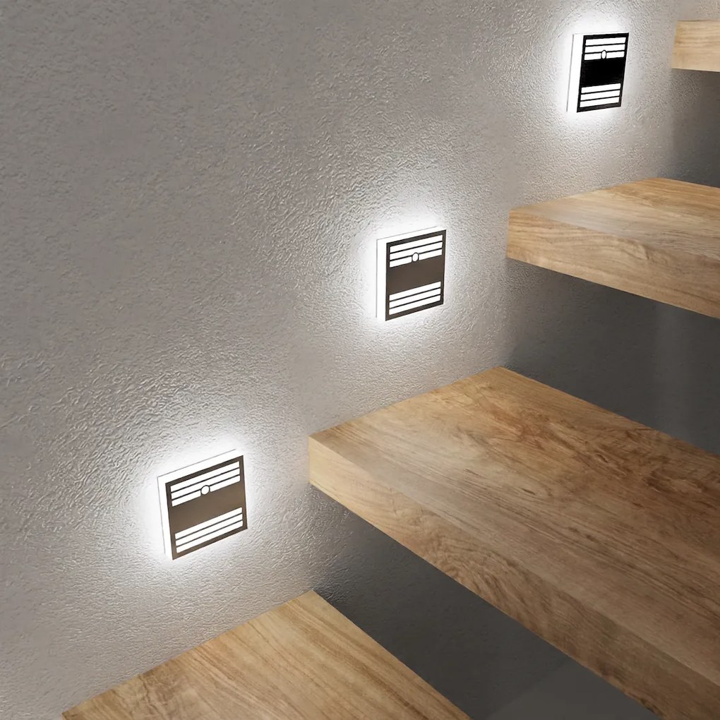 Schodišťové LED svítidlo Pepers, 1x LED 0,6w, 4000k, s, pohybový senzor