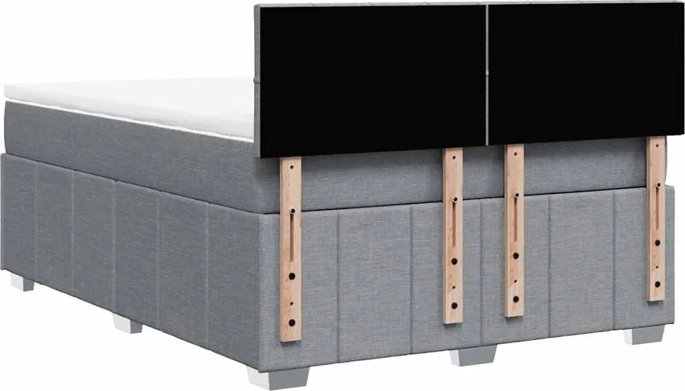 Box spring postel s matrací světle šedá 140 x 190 cm textil 3287063